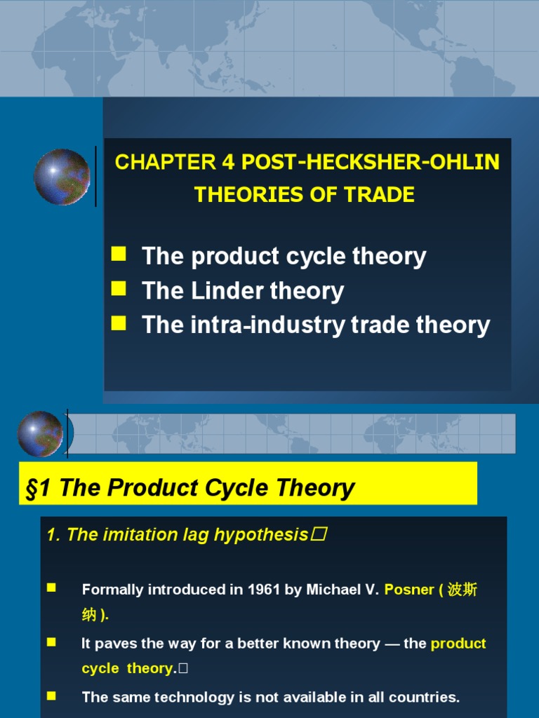 The Product Cycle Theory The Linder Theory The Intra-Industry Trade ...