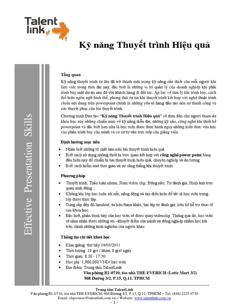 Ky Nang Thuyet Trinh Hieu Qua | PDF
