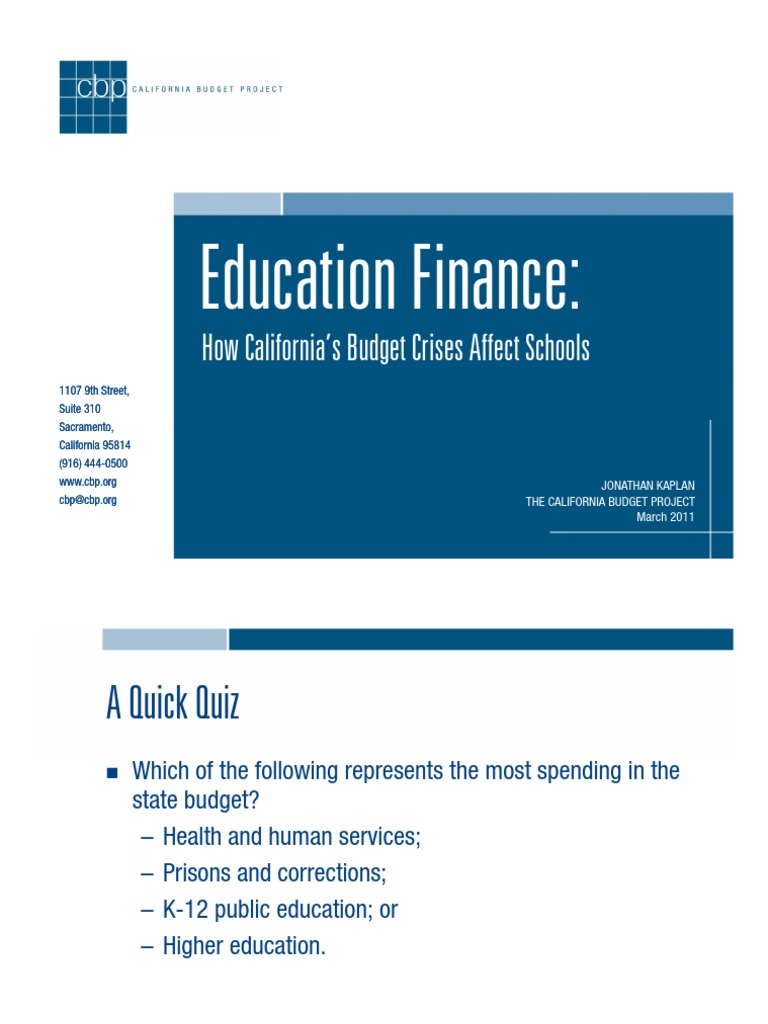 Education Finance:: How California's Budget Crises Affect Schools | PDF ...