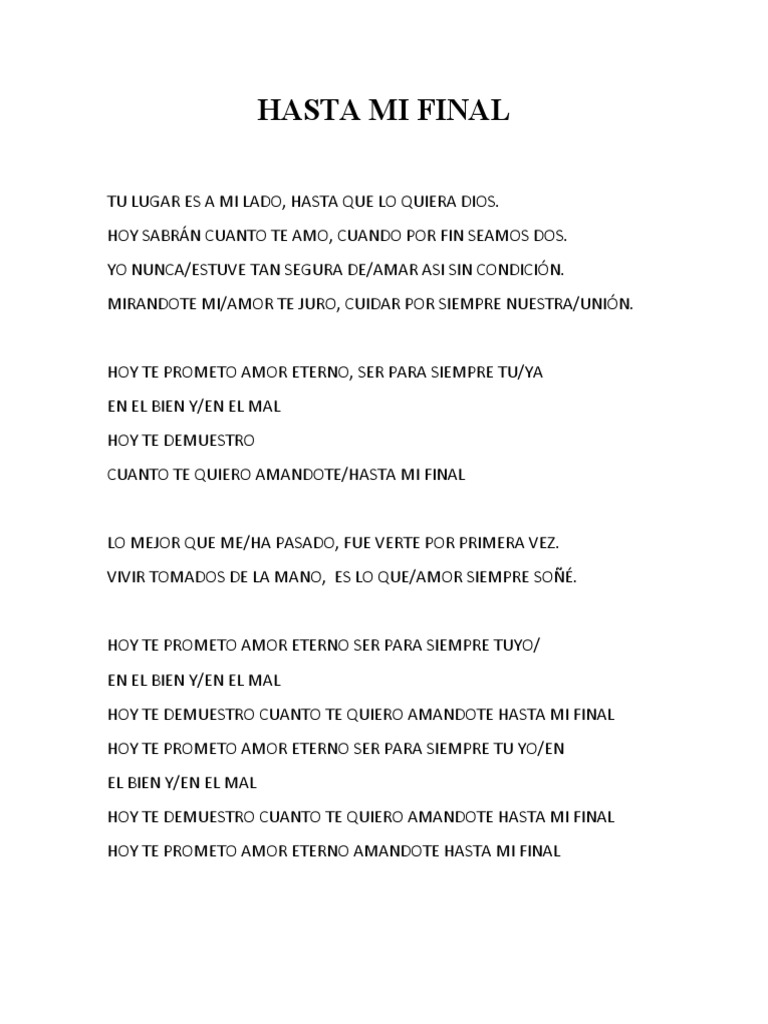 Hasta Mi Final | PDF