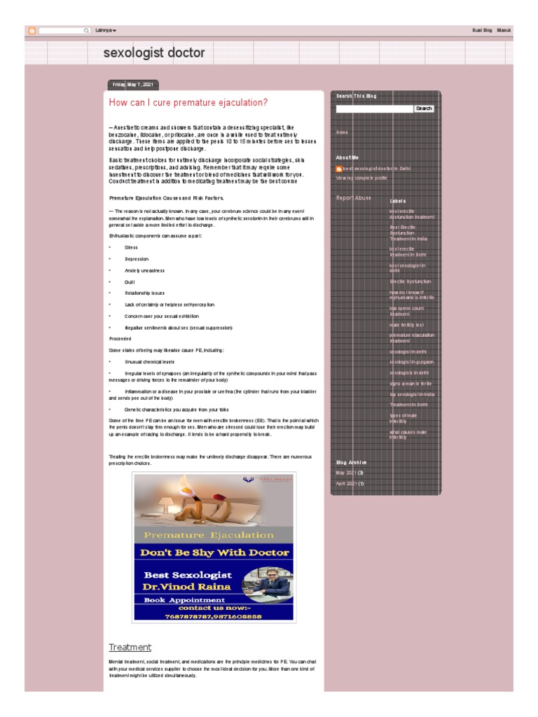 How Can I Cure Premature Ejaculation? | PDF