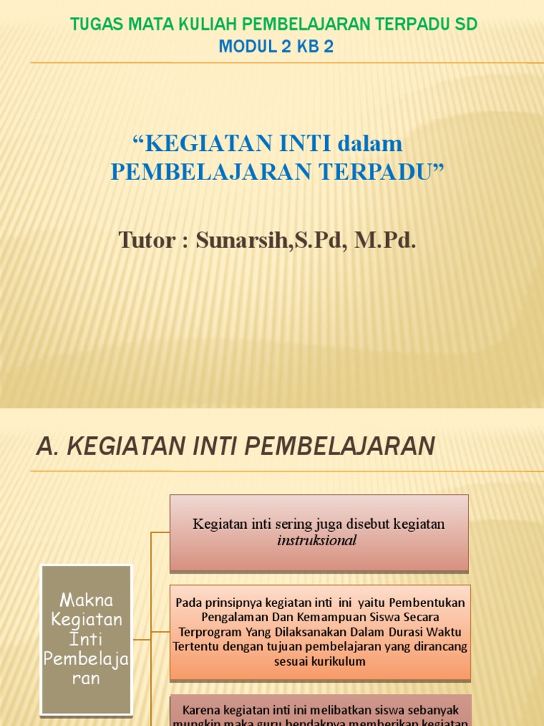 Kelompok 3 Tugas PPT Pembelajaran Terpadu Modul 2 KB 2 | PDF