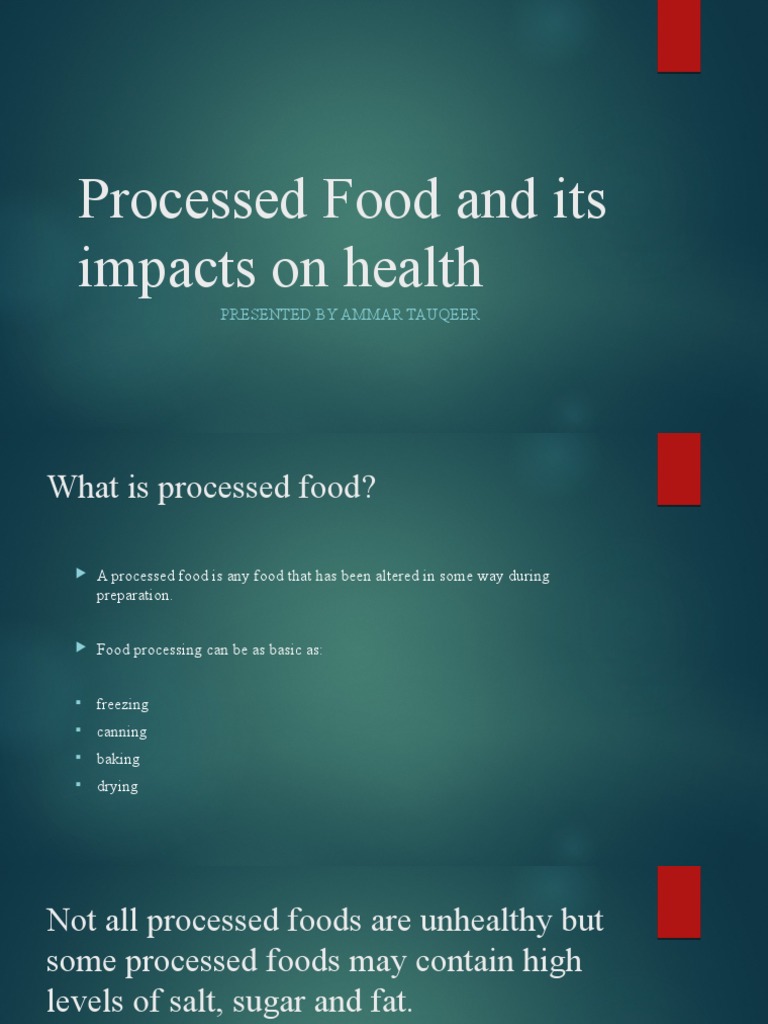 Understanding Processed Foods and Health | PDF | Convenience Food ...