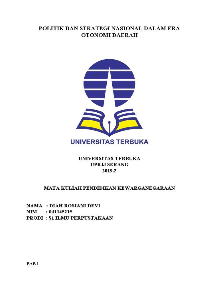 Politik dan Strategi Nasional Otonomi Daerah | PDF