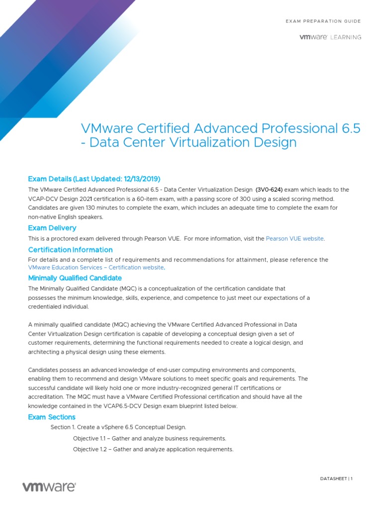 VMW Vcap DCV Design Exam Preparation Guide | PDF | V Mware | Virtualization VMW Vcap DCV Design Exam Preparation Guide | PDF | V Mware | Virtualization