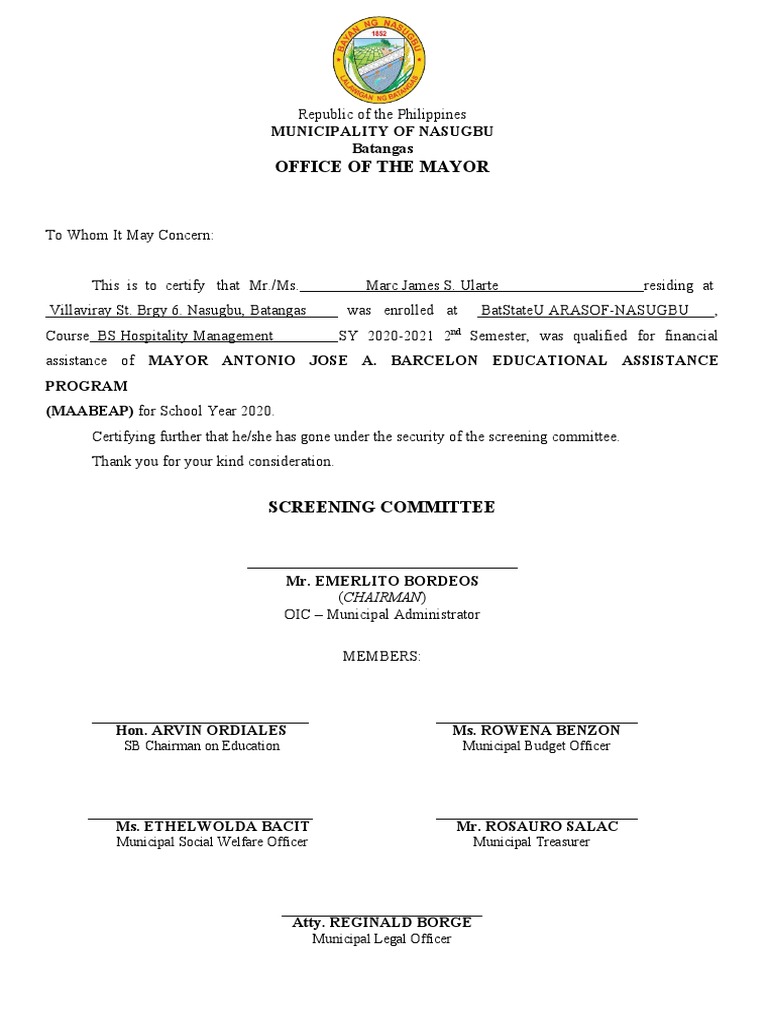 Screening Committee | PDF