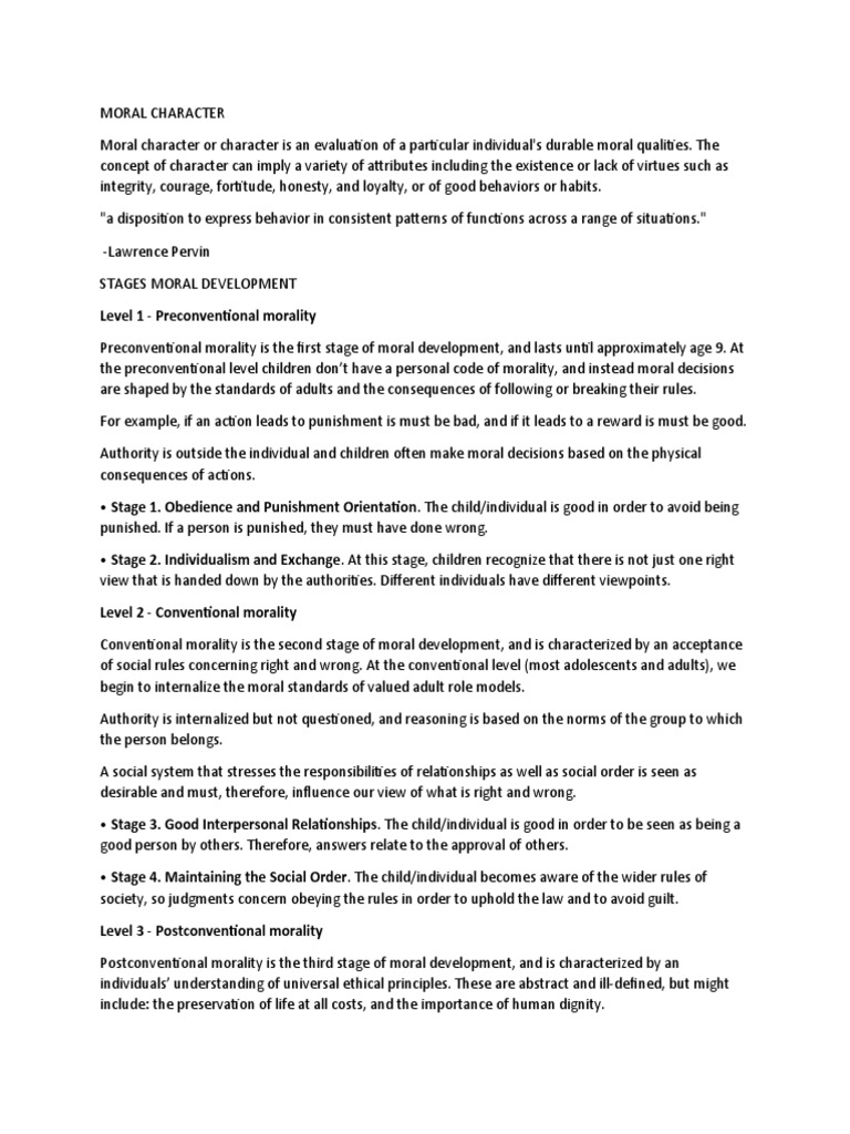 Understanding Moral Character Development | PDF | Morality | Courage