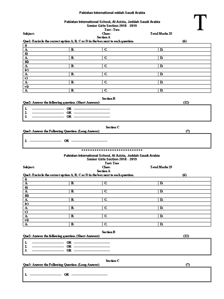 Test Format PDF Tests Evaluation Methods