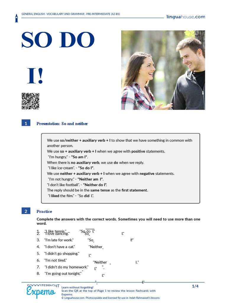 So Do I British English Teacher | PDF | Grammar | Linguistics
