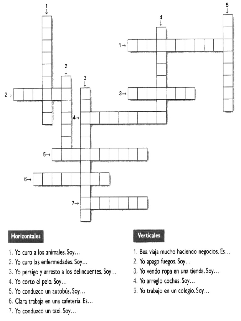 Profesiones - Crucigrama | PDF