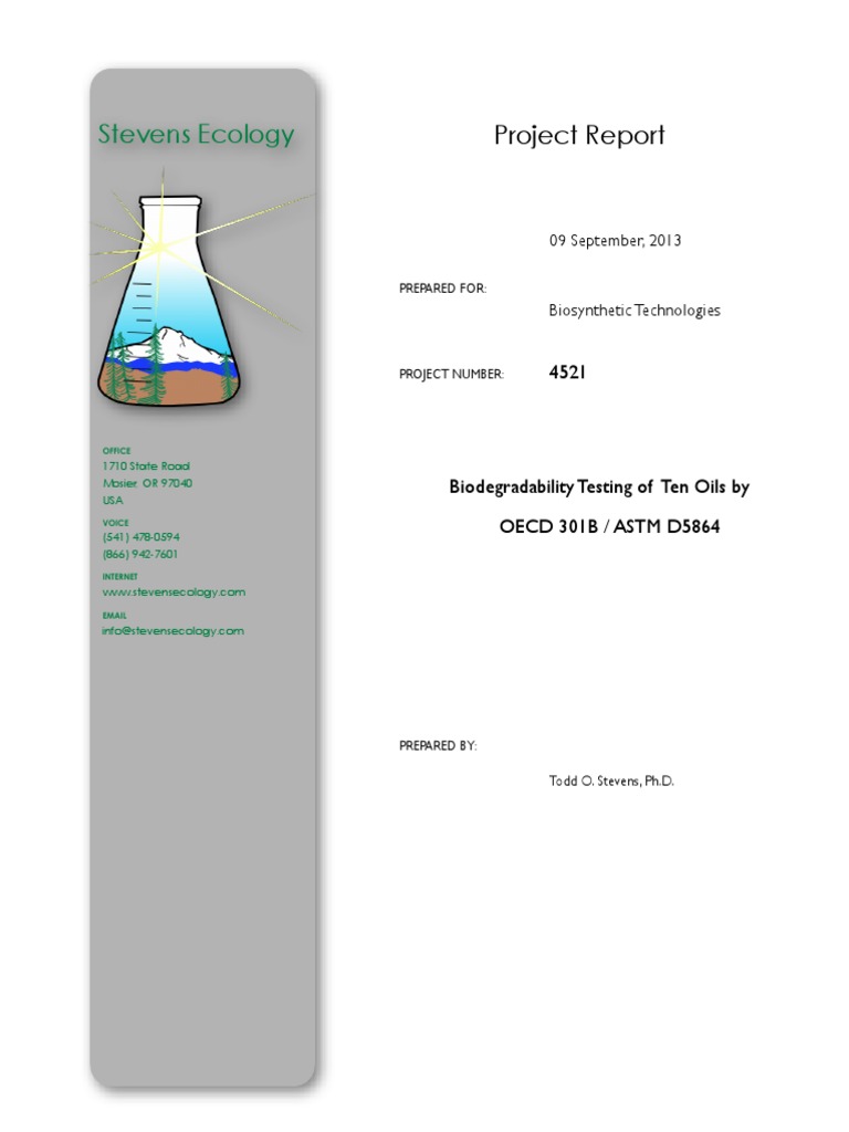 OECD 301B Biodegradability of Oils | PDF | Total Organic Carbon ...
