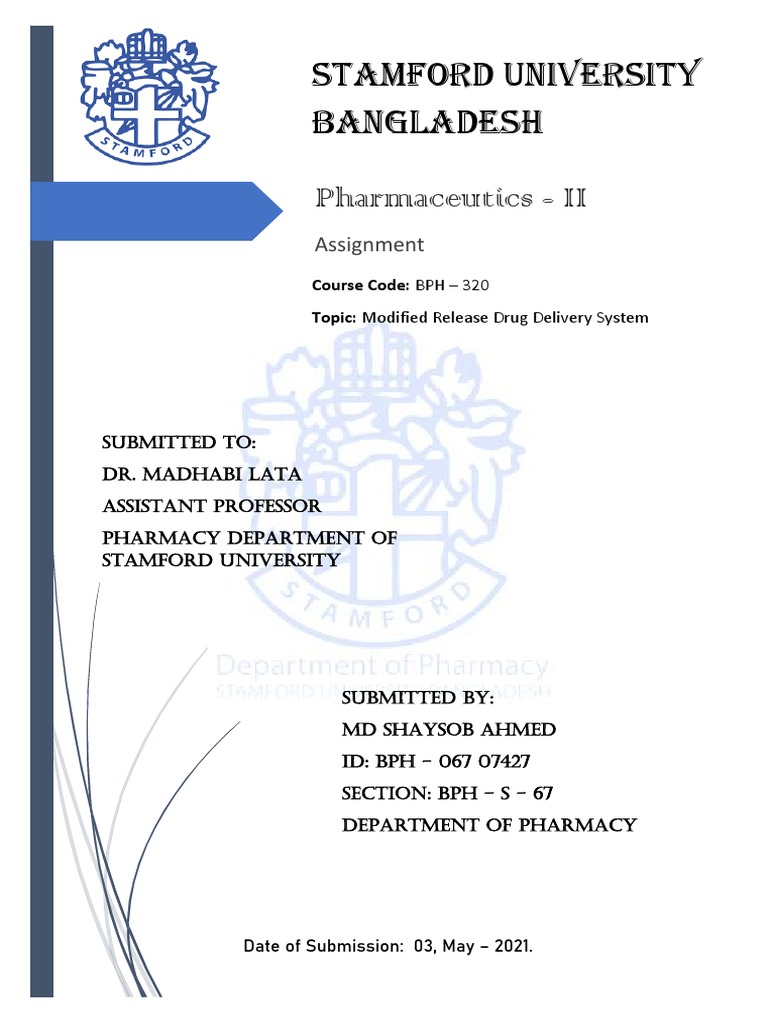 Modified Release Drug Delivery System | PDF | Dose (Biochemistry ...
