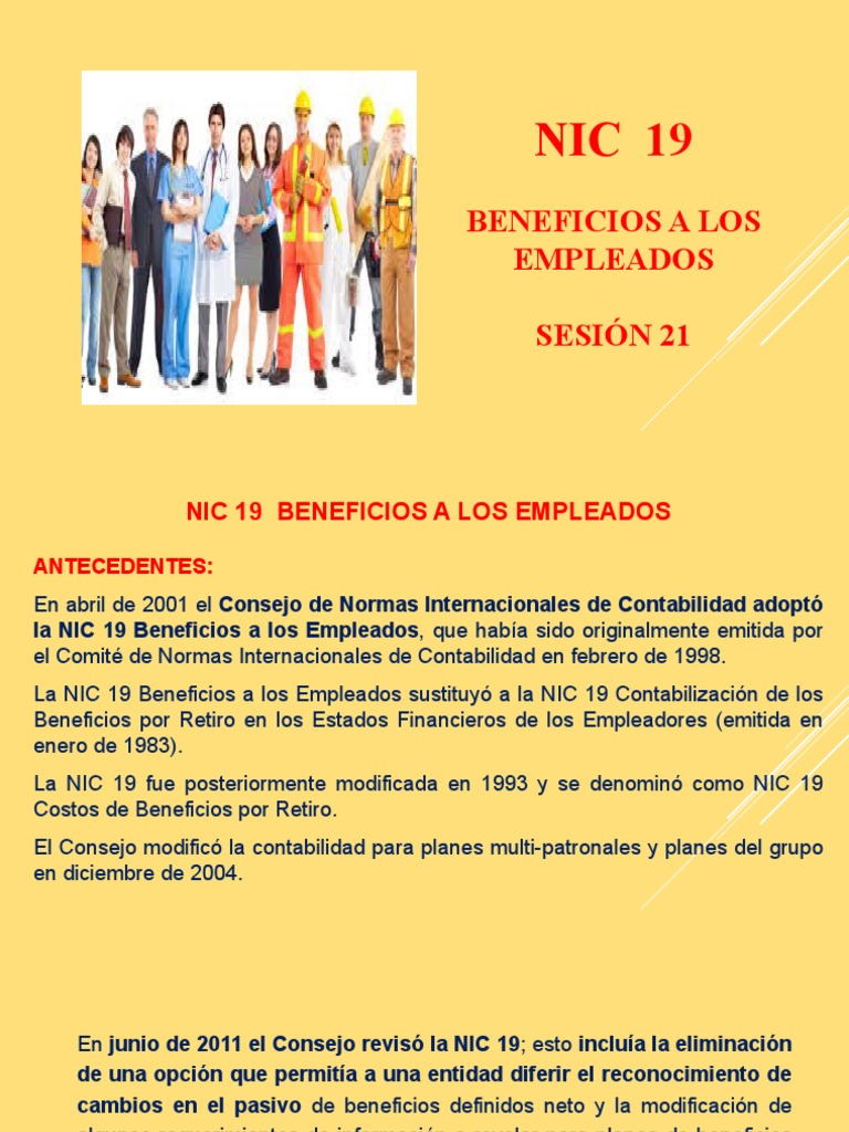 Sesión 21 Nic 19 Beneficios A Los Empleados | PDF | Beneficio (economía ...