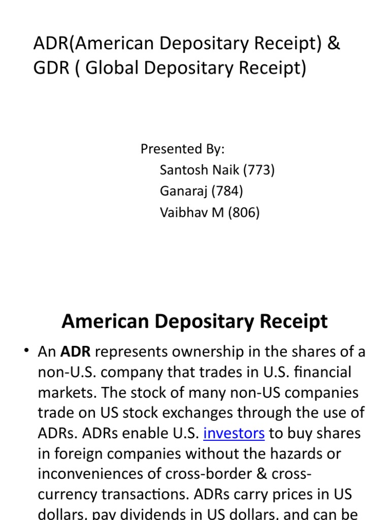 Understanding Depositary Receipts: An Overview of American Depositary ...
