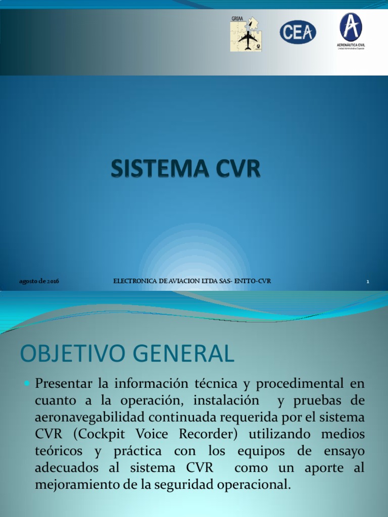 CVR Intro | Descargar gratis PDF | Grabador de vuelo | Aeronave
