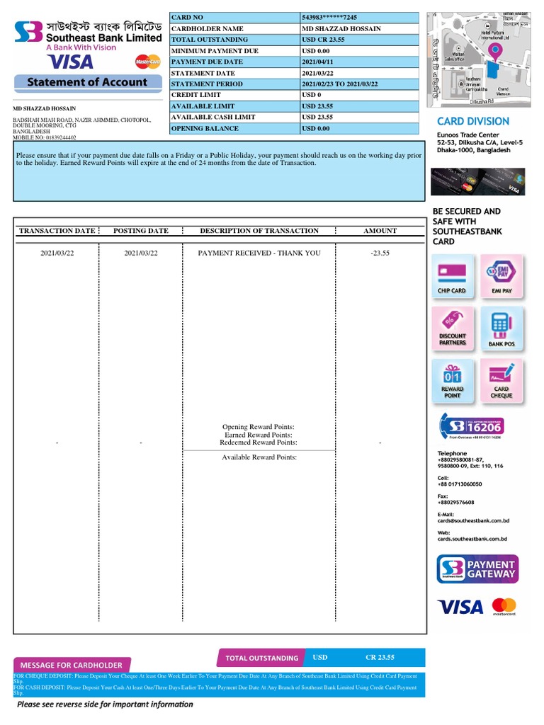 Bank Statement | PDF | Payments | Credit Card