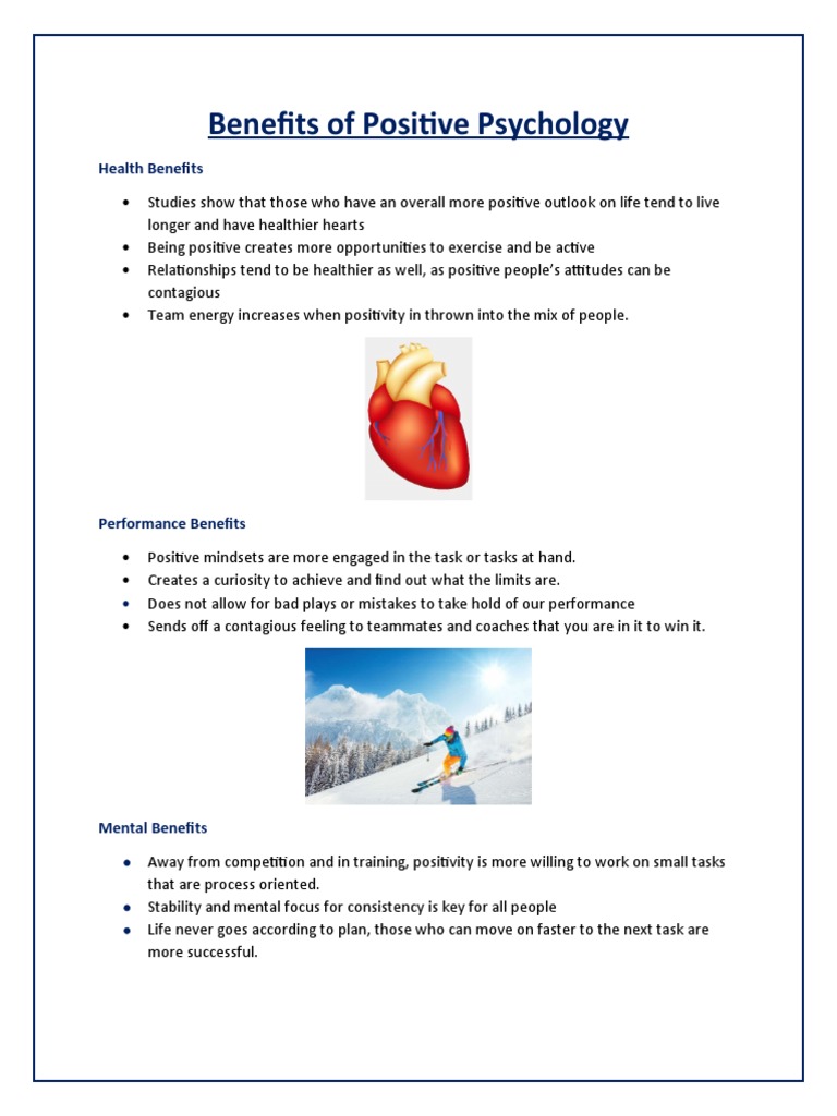 Benefits of Positive Psychology | PDF