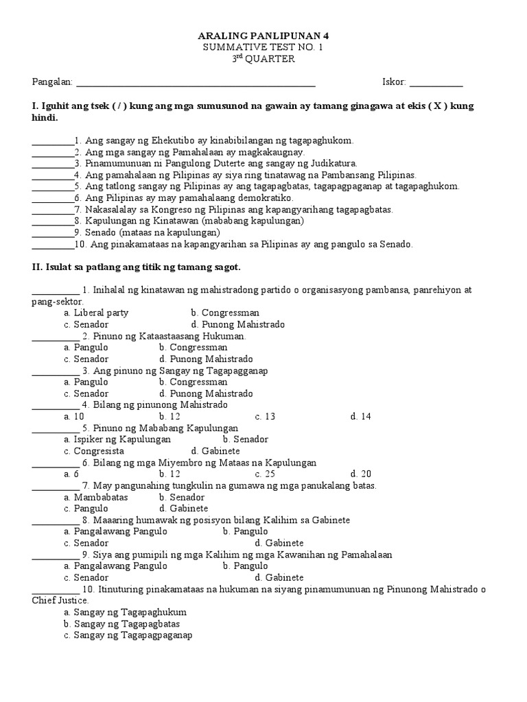 AP4 - ST1 - Q3 Final | PDF