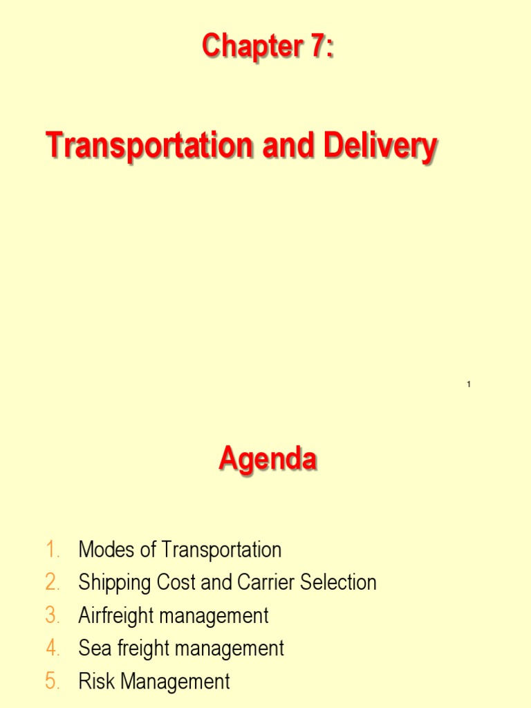 Chapter 7 - Transportation & Delivery | PDF | Services (Economics ...