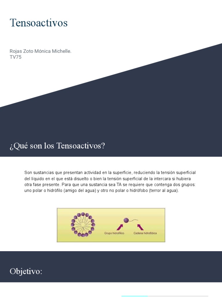 Características y usos de los tensoactivos en la industria textil | PDF ...