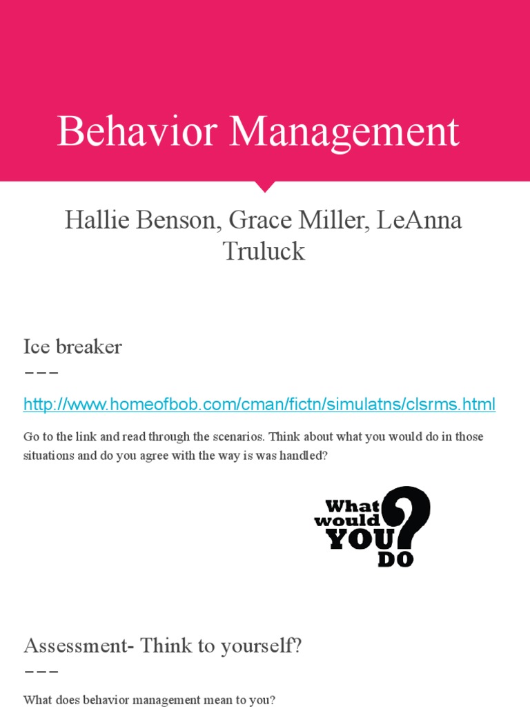 Behavior Management | PDF | Classroom Management | Motivation