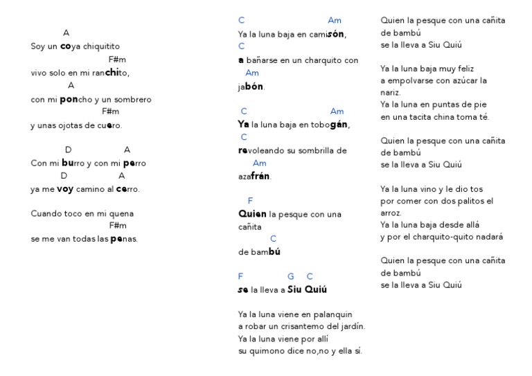 Acordes Cancion Infantil | PDF