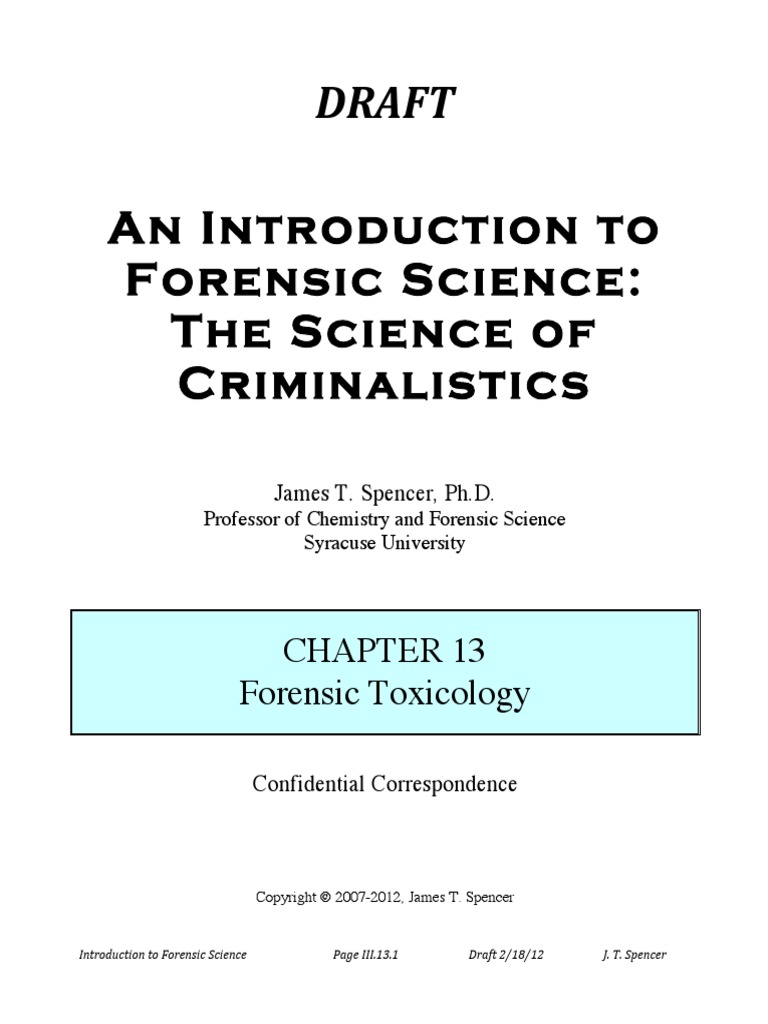 Chapter13 Forensic Toxicology | PDF | Toxicology | Dose (Biochemistry)
