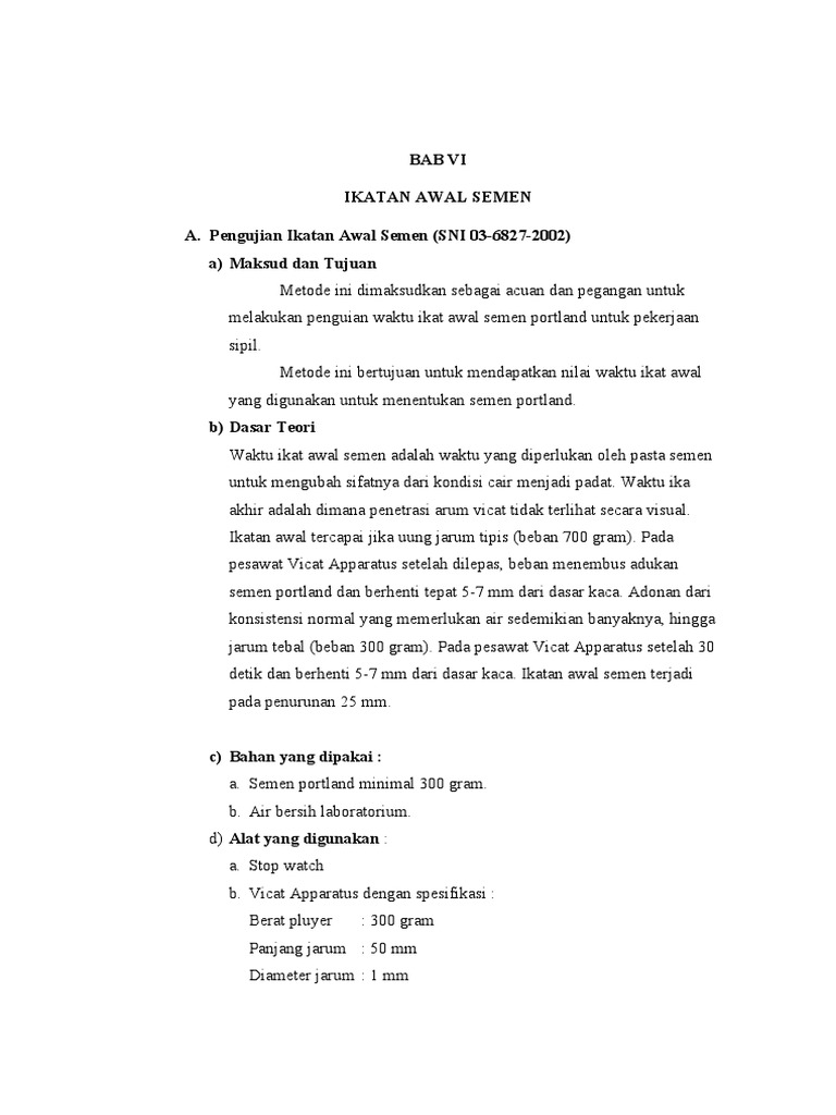 Bab Ikatan Awal Semen | PDF
