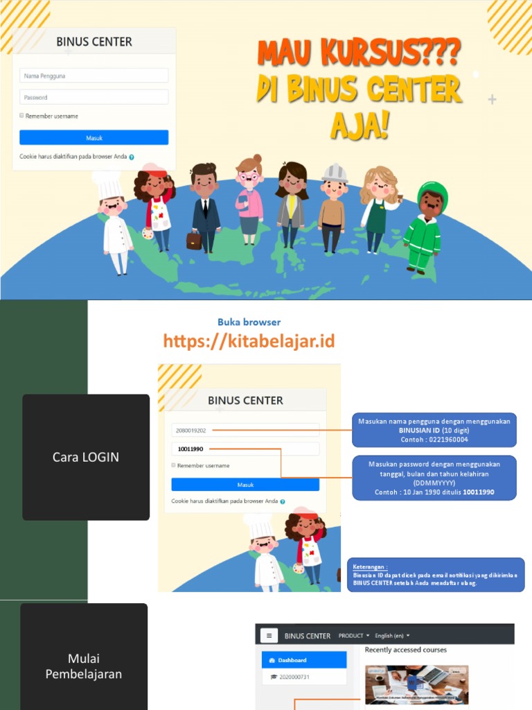 Panduan E-Learning BINUS CENTER | PDF