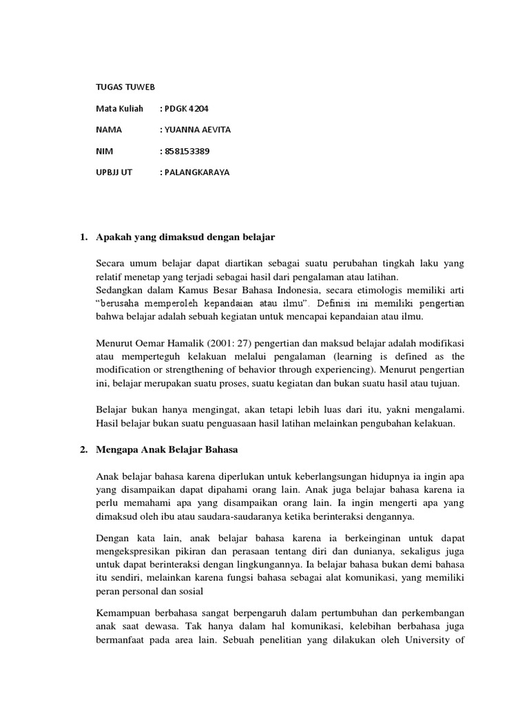 Tugas Tuweb 858153389 Yuanna Aevita PDGK 4204 | PDF