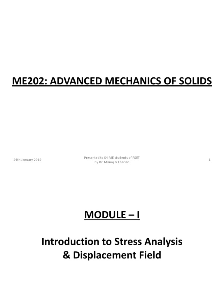 Advanced Mechanics of Solids Overview | PDF | Stress (Mechanics) | Fracture
