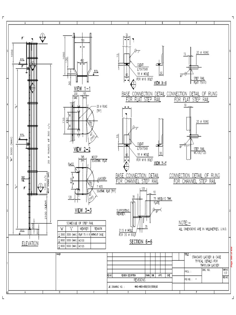 Standard Drawing For Ladder | PDF