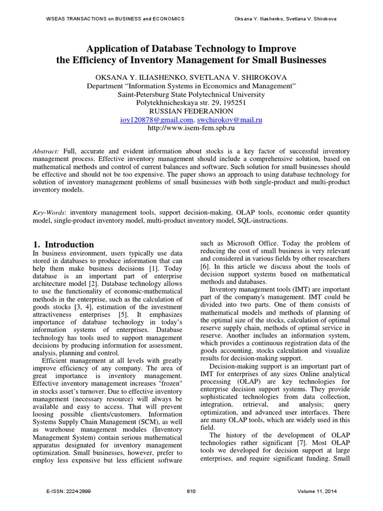 Application of Database Technology To Improve The Efficiency of ...