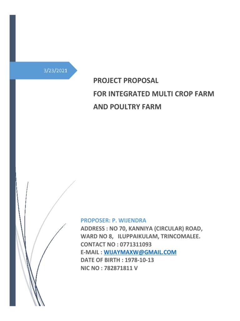 Project Proposal For Integrated Multi Crop Farm and Poultry Farm | PDF ...