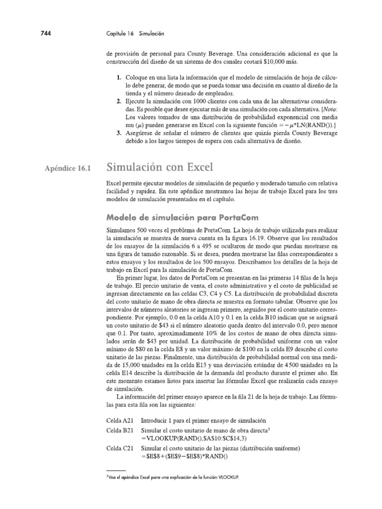 Cap 16 Simulación Ejercicios Con Excel | PDF