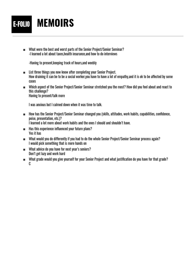 Memoirs | PDF | Business | Self-Improvement