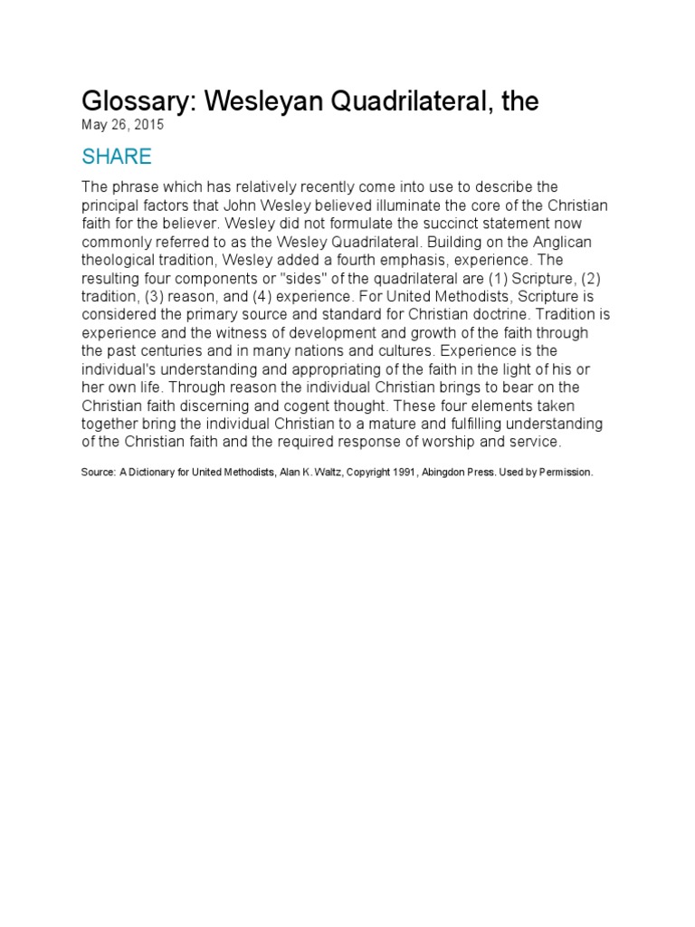 Wesleyan Quadrilateral | PDF