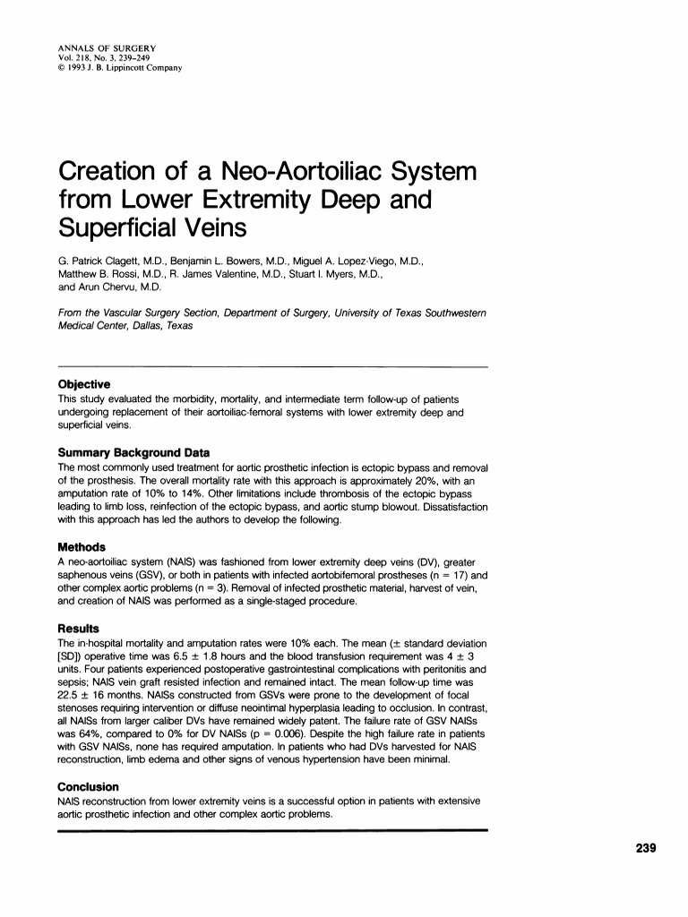 NAIS Initial Paper | PDF | Prosthesis | Vein