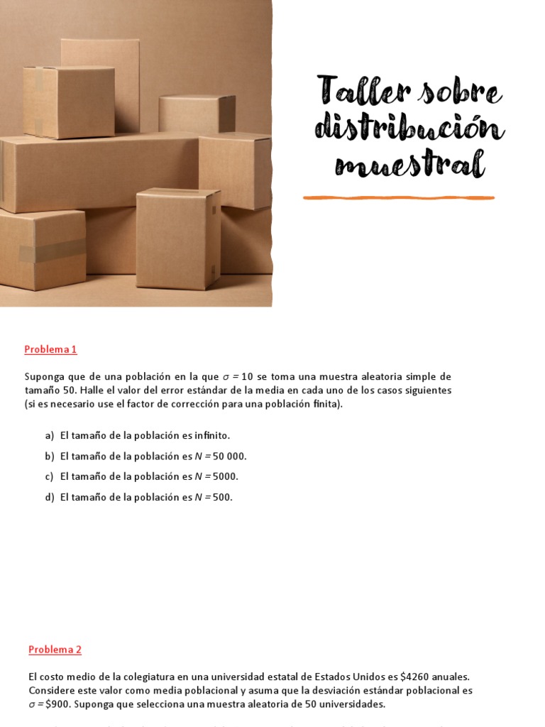 Taller Distribución Muestral | PDF
