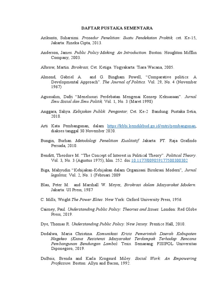 Daftar Pustaka Tesis | PDF