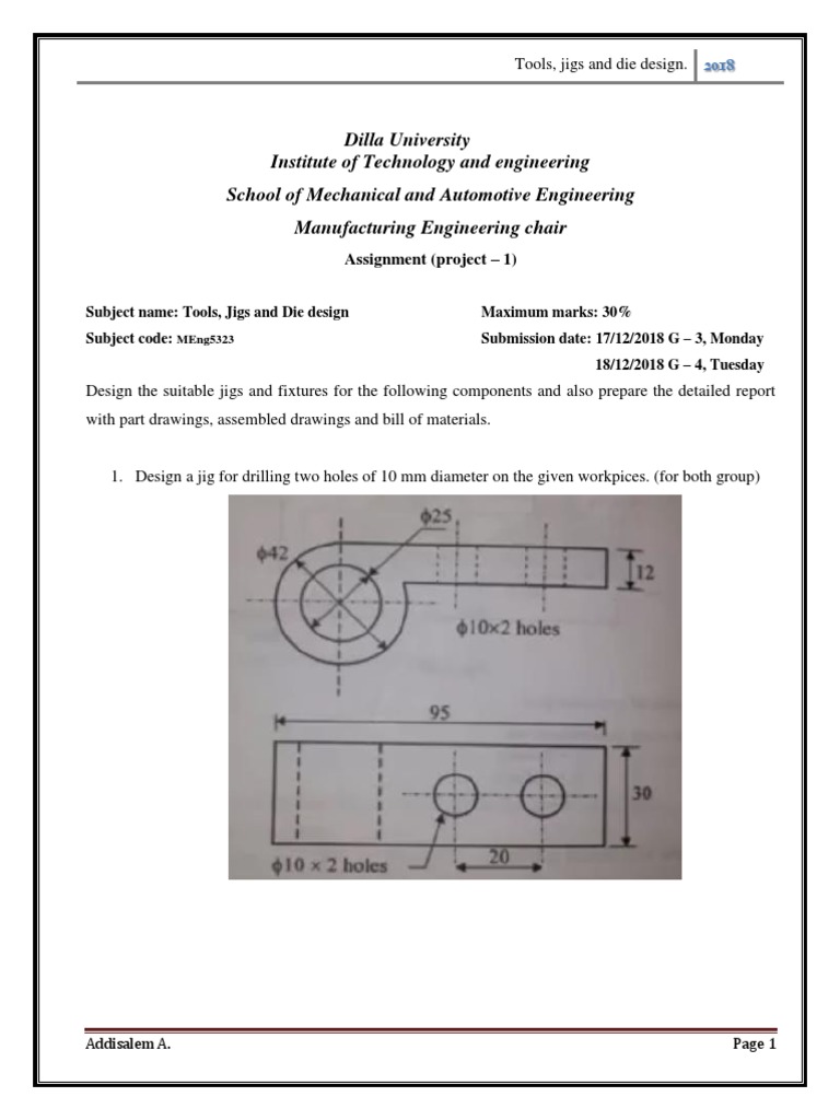Jigs and Fixtures Design Assignment | PDF