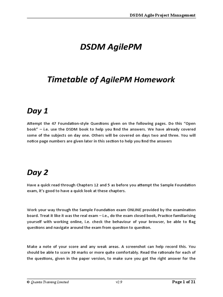 Agile Homework | PDF | Agile Software Development | Project Management