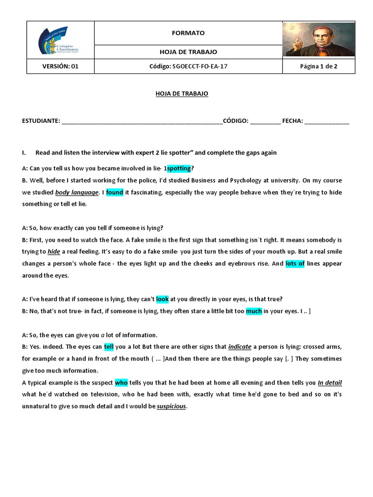 Session 6 - Listening Activity Fiorella Revilla | PDF | Body Language