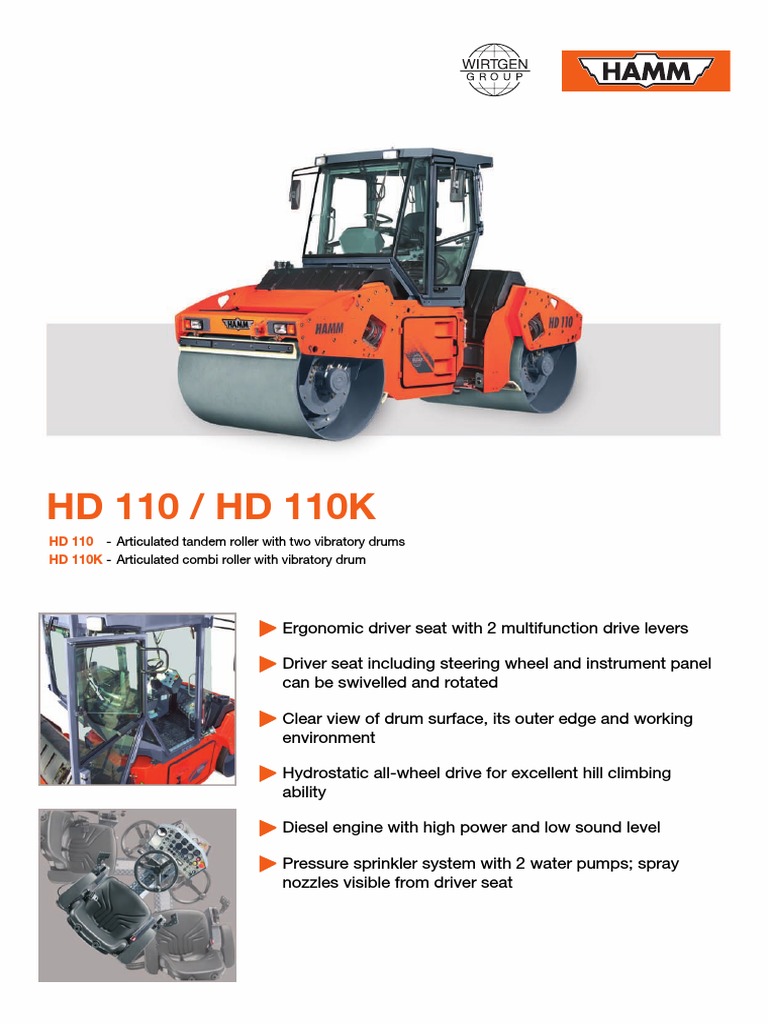 HD 110 / HD 110K: - Articulated Tandem Roller With Two Vibratory Drums ...