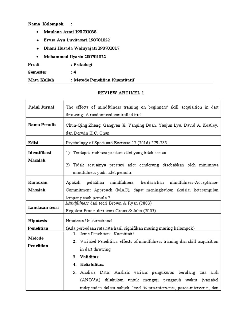 Format Review Artikel | PDF | Karier & Perkembangan | Pengembangan Diri