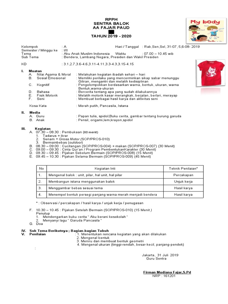 RPPH Sentra Balok | PDF