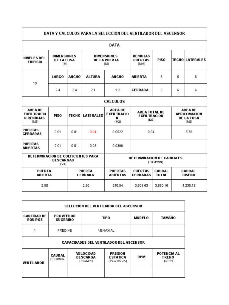 Calculo Ascensor | PDF | Ascensor | Vehículos