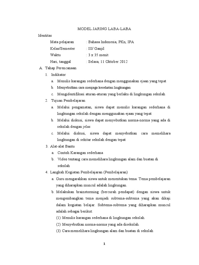 RPP Jaring Laba Laba 3 | PDF