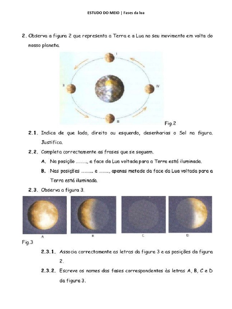 Exercícios - Fases Da Lua | PDF