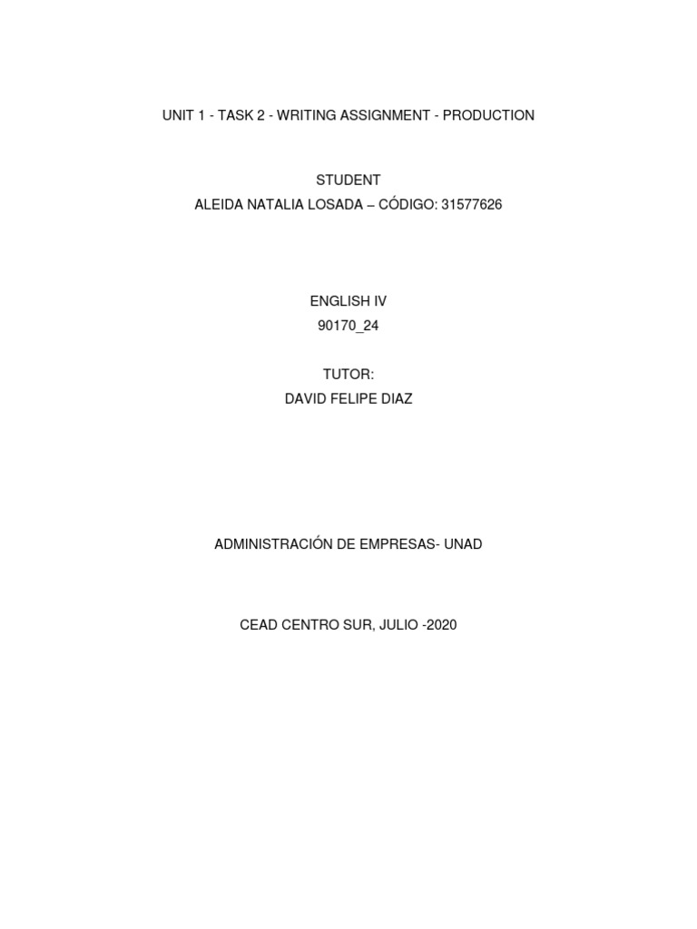 Writing Task - Letter To The UN Secretary-Natalia Losada | PDF ...